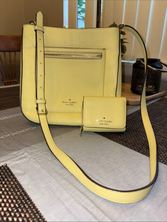 kate spade | Bags | Kate Spade Pastel Lemon Yellow Pebbled Leather ...